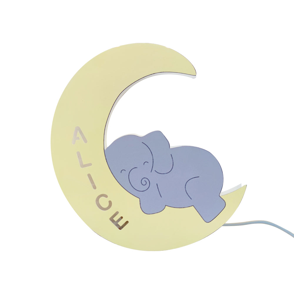 Personalized Baby Elephant Wall Light – Satin & Sox